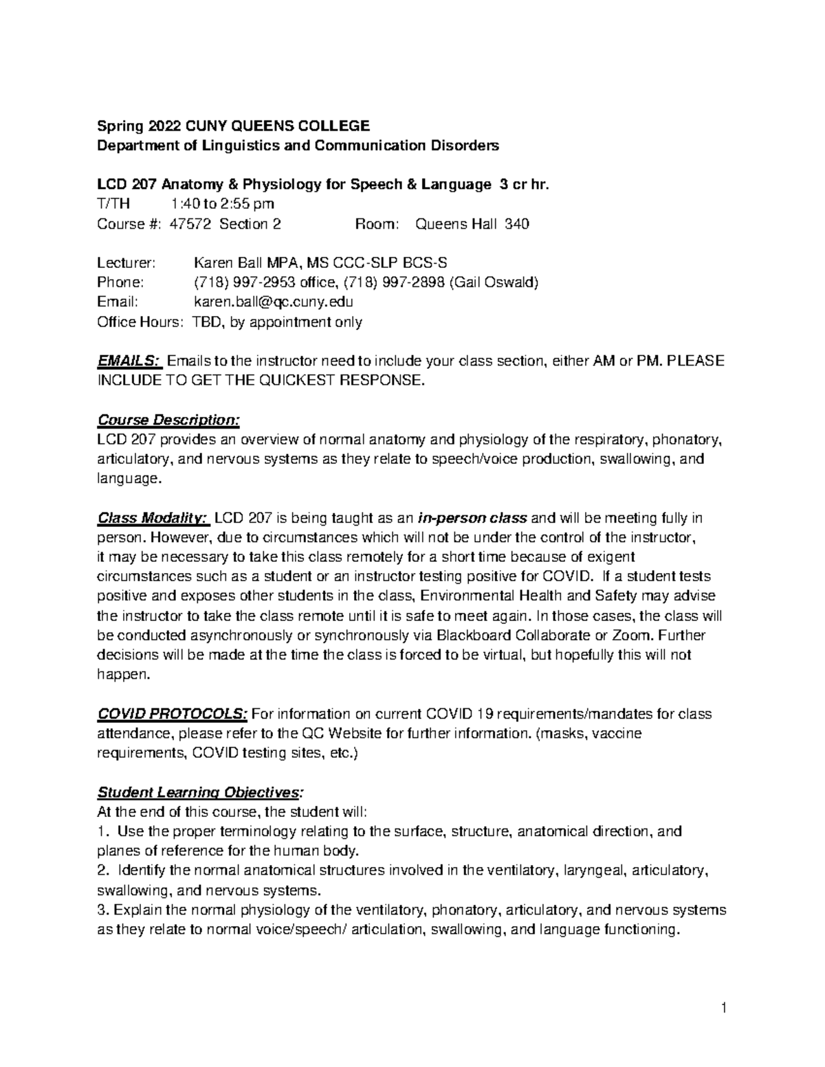 Spring 2022 PM LCD 207 Syllabus - Spring 2022 CUNY QUEENS COLLEGE Department of Linguistics and ...