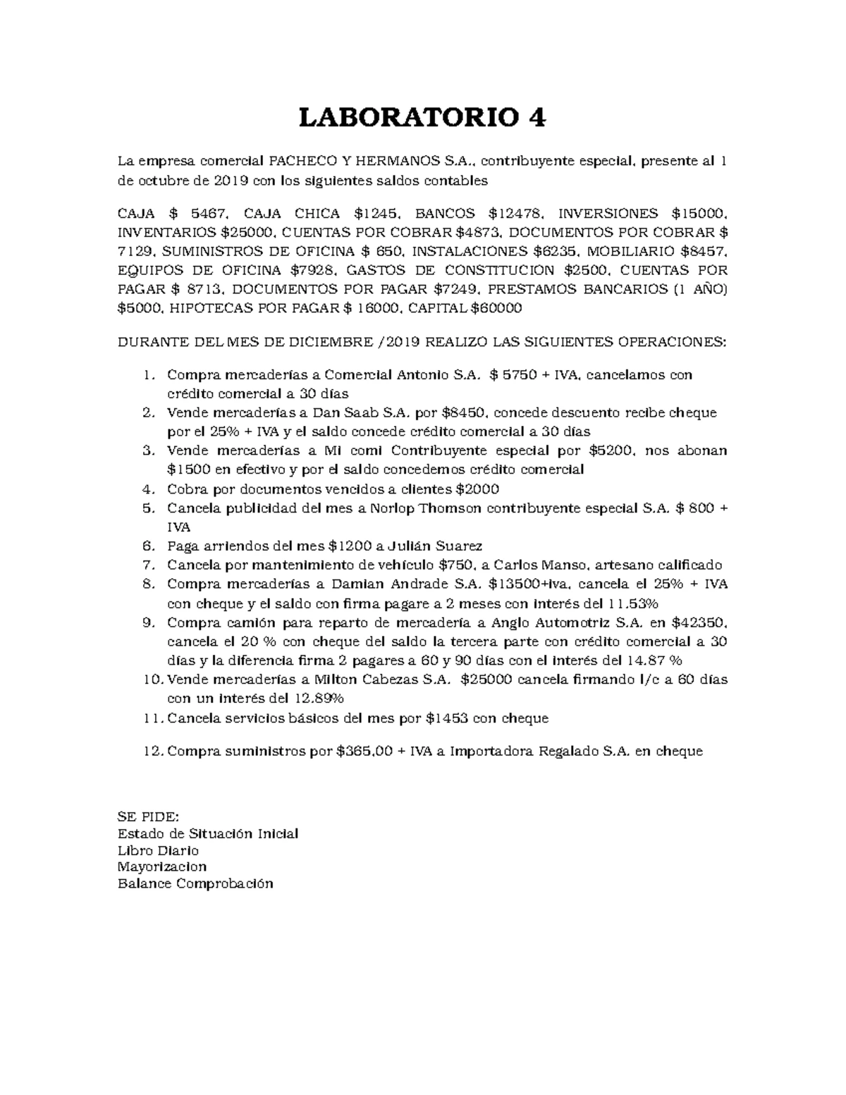 Ejercicios-CVU 3 Enunciados - CALCULOS DEL COSTO, VOLUMEN UTILIDAD 3 Cálculo del CVU. Llene los ...