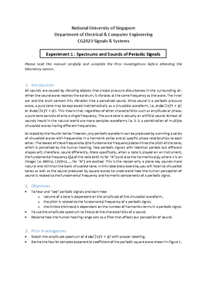 CG2023 Topic 1 Signals and Classification of Signals - ####### 1. Signals and Classification of ...