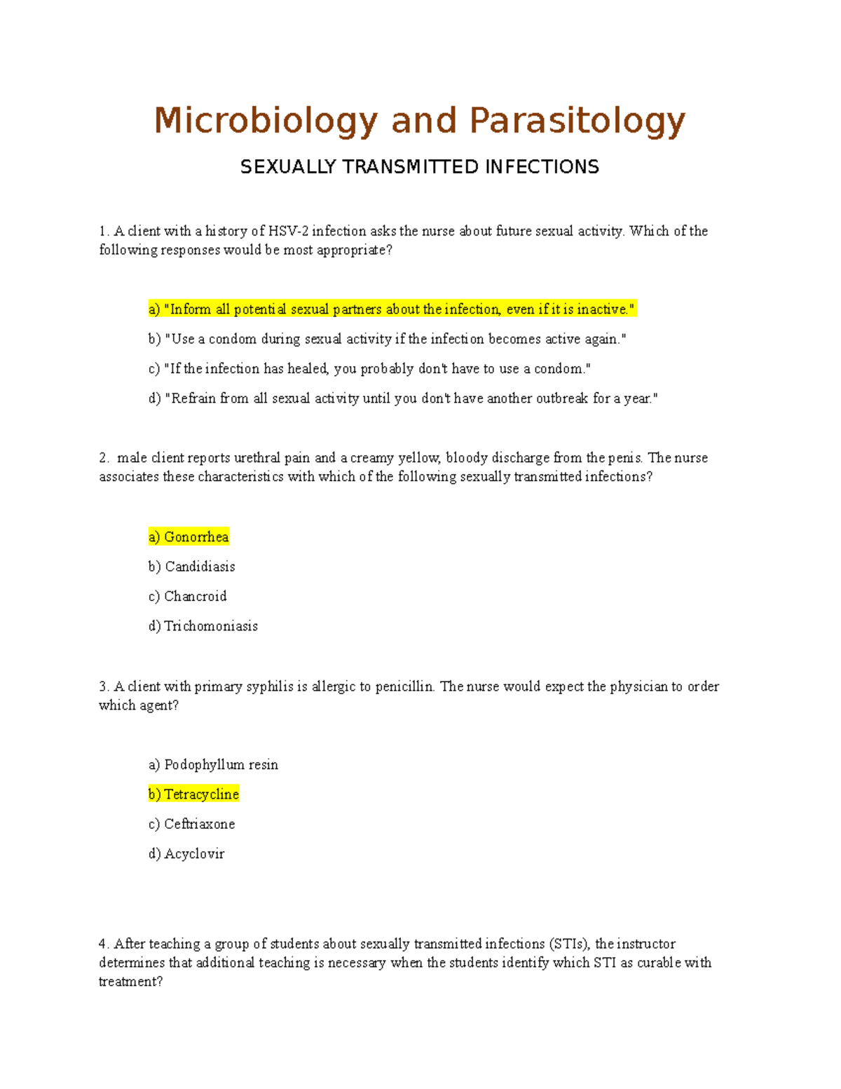 Sexually Transmitted Infections 2 - Microbiology and Parasitology ...