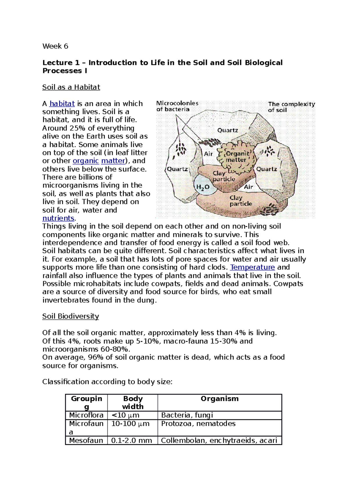 C123E3 Week 6 Soil Science - Week 6 Lecture 1 – Introduction to Life in ...