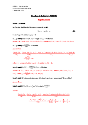 Handout 6 2022 v2 climent - BEE2031: Econometrics Handout 6: Instrumental Variables Regression I ...