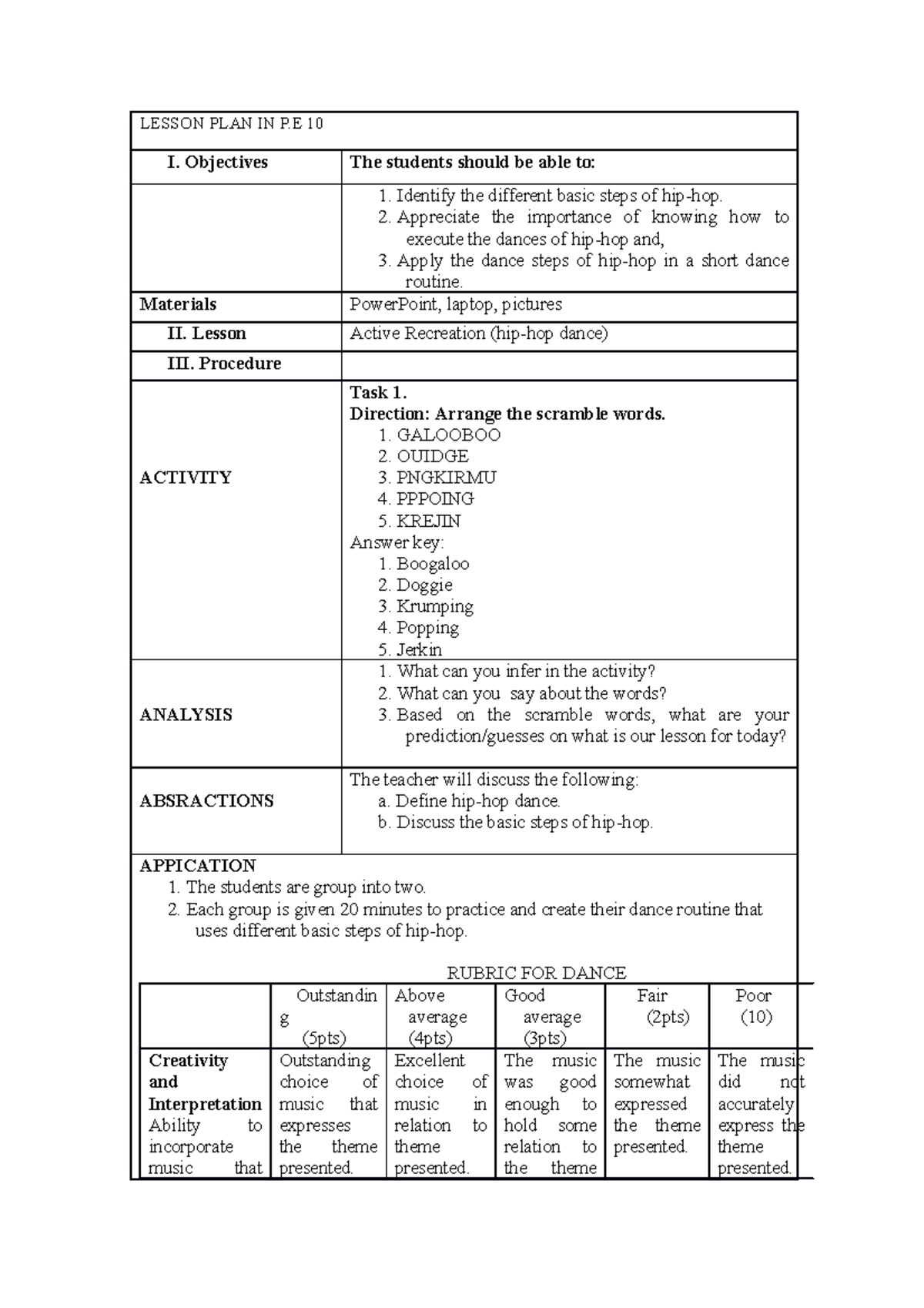 Lesson PLAN IN P - Field study 1 a guide for 21st century student ...