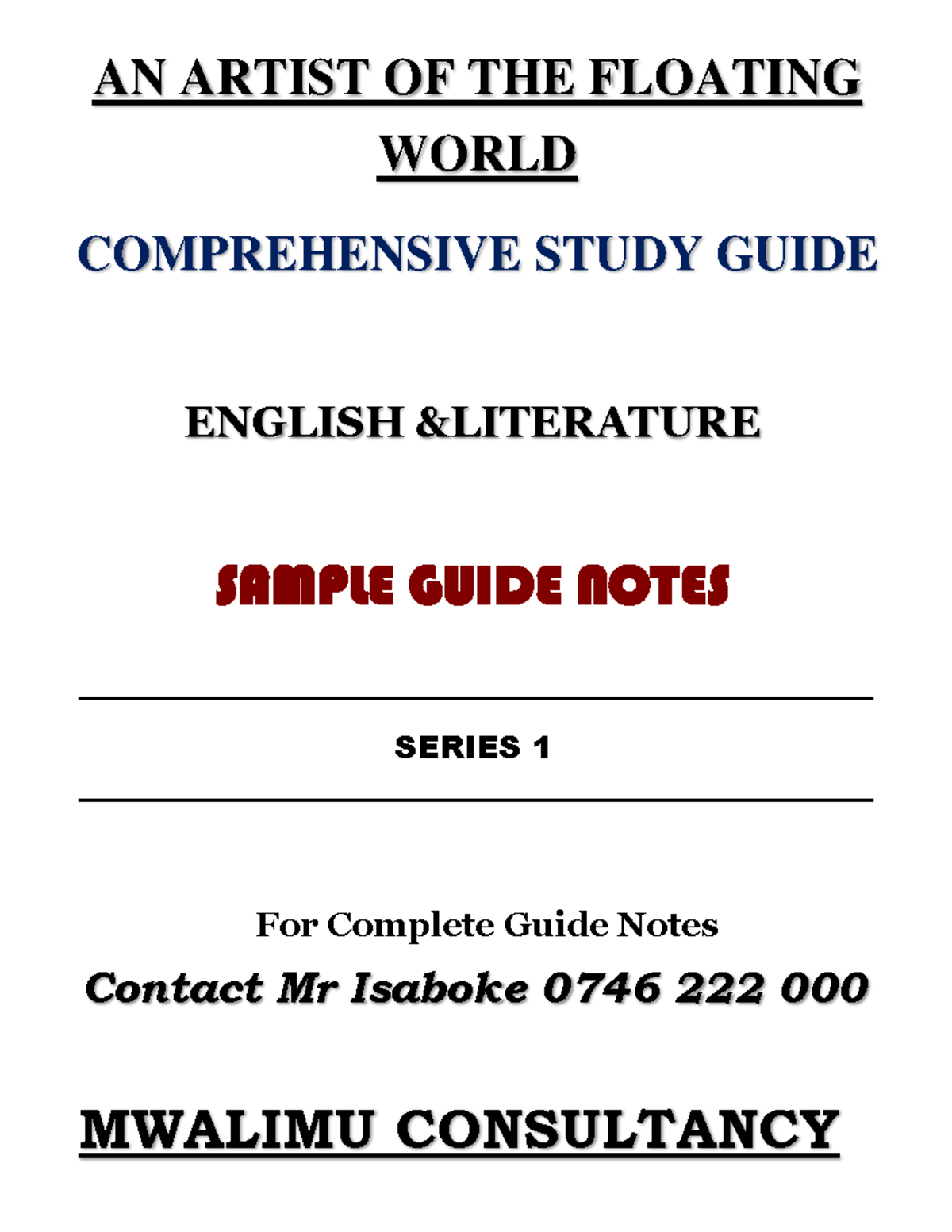 AN Artist OF Floating World Guide SP - AN ARTIST OF THE FLOATING WORLD ...