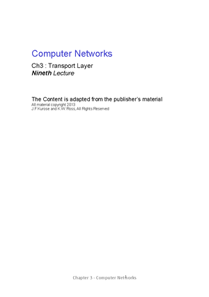 Chapter 1 Network Summary compressed - Computer Networks - Studocu