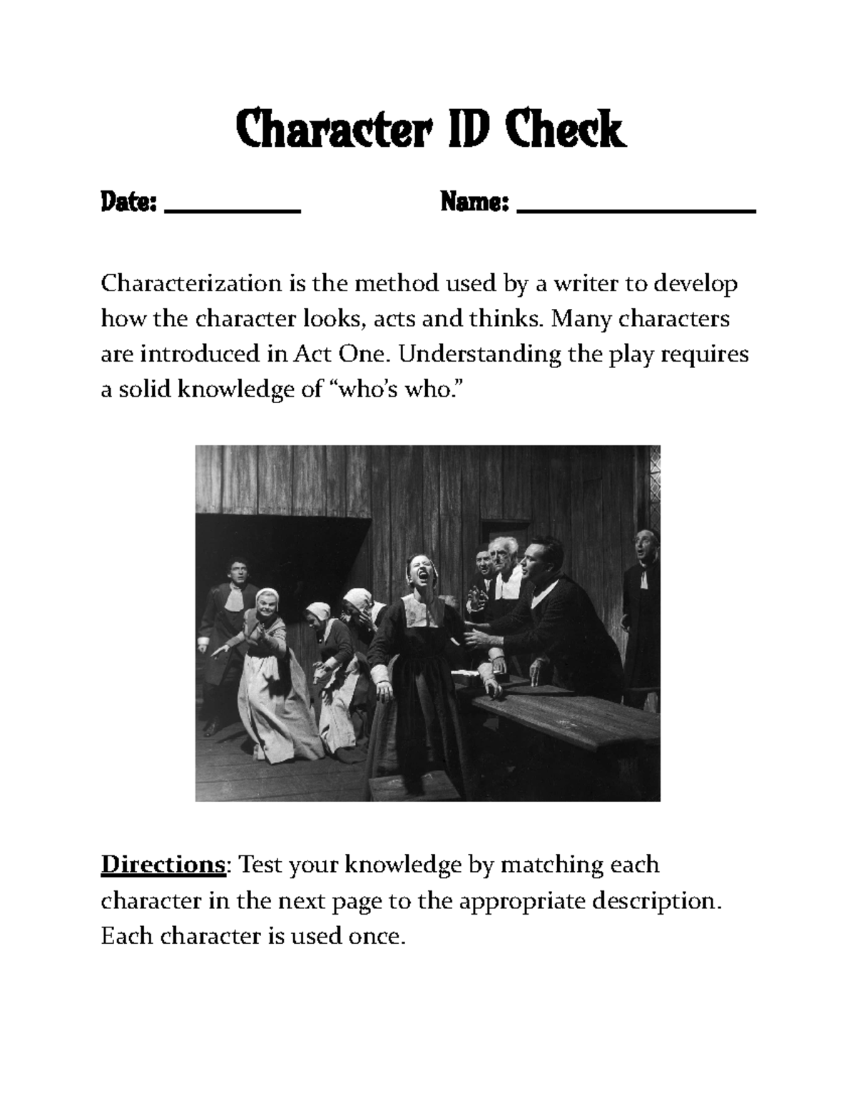 Character ID Check Handout - Character ID Check Date: _________ Name ...