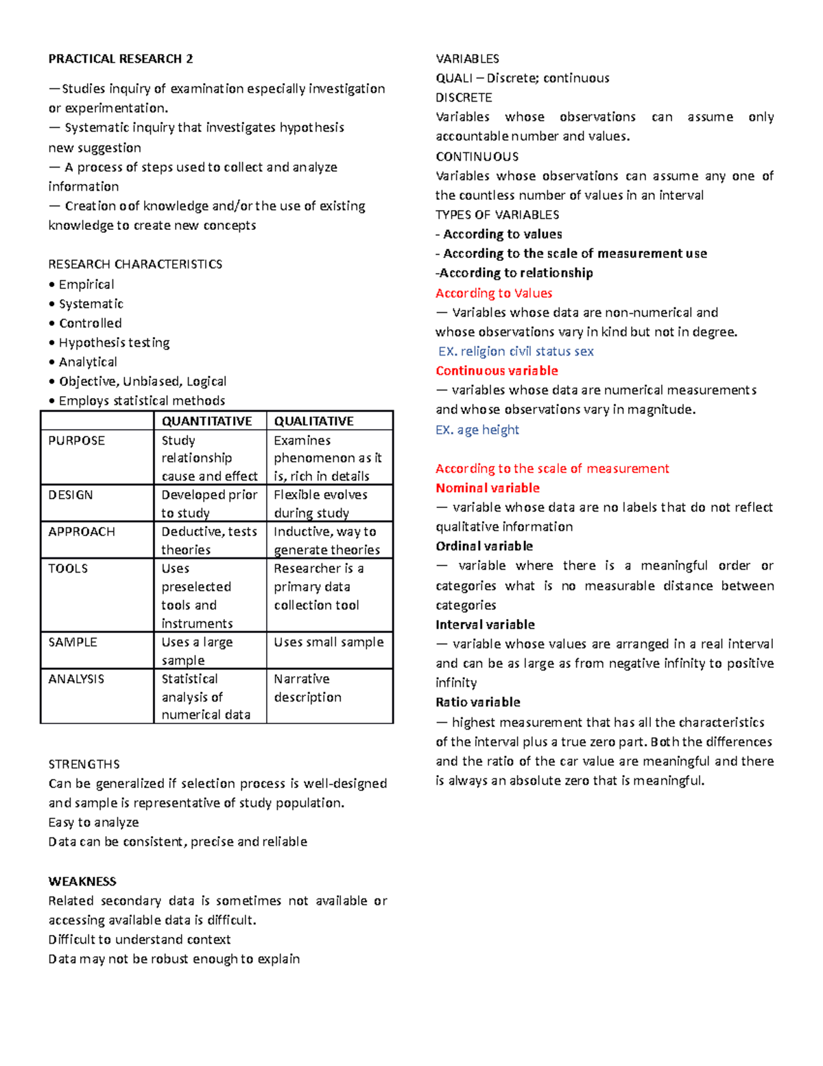 PR-FOR-PT - a lesson in practical research - PRACTICAL RESEARCH 2 ...