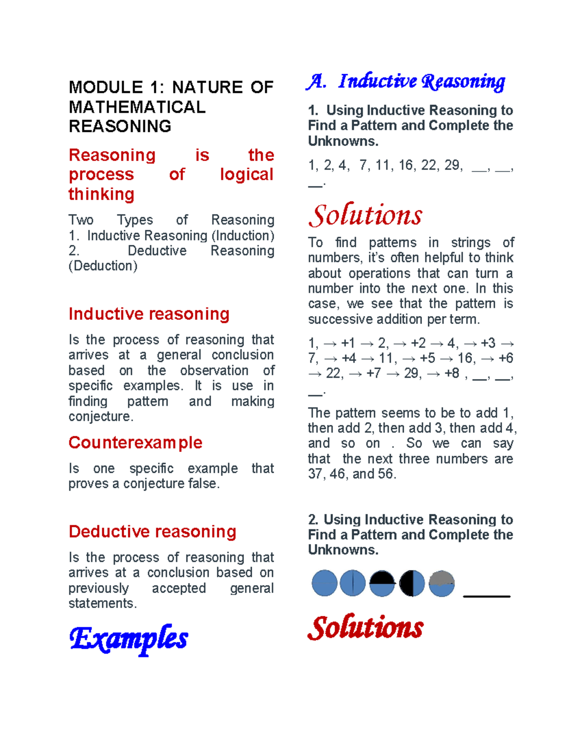 MATH IN Modern World Modules 1 AND 2 MODULE 1 NATURE OF MATHEMATICAL