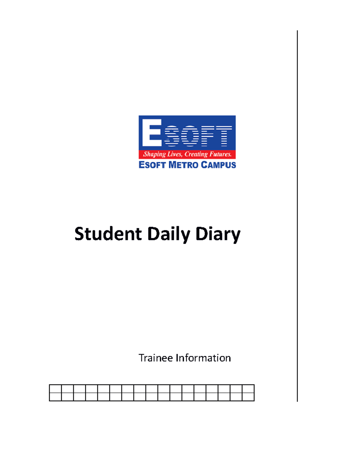 Student Daily Diary format - Student Daily Diary Trainee Information 1 ...