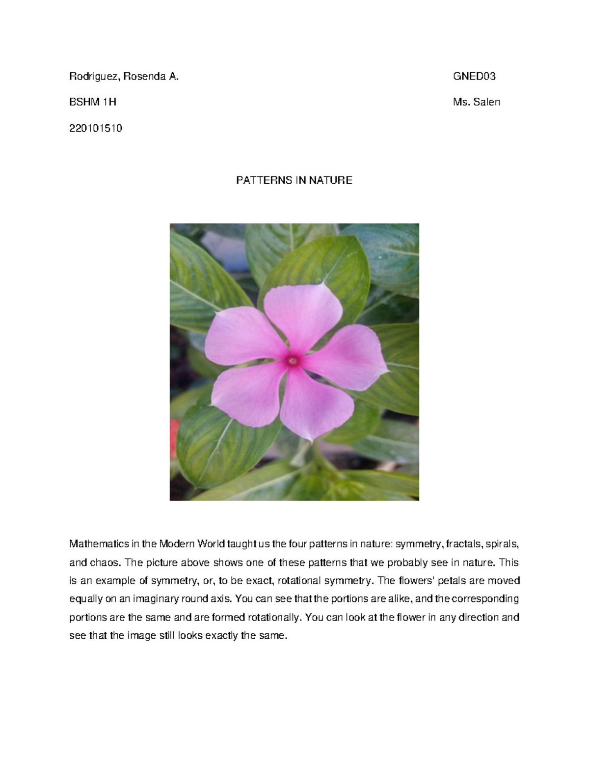 GNED-03 Patterns-IN- Nature - Rodriguez, Rosenda A. GNED BSHM 1H Ms ...