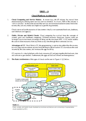 CC UNIT-1 PART-1 - Notes - CLOUD CONPUTING UNIT-I 1 SCALABLE COMPUTING ...