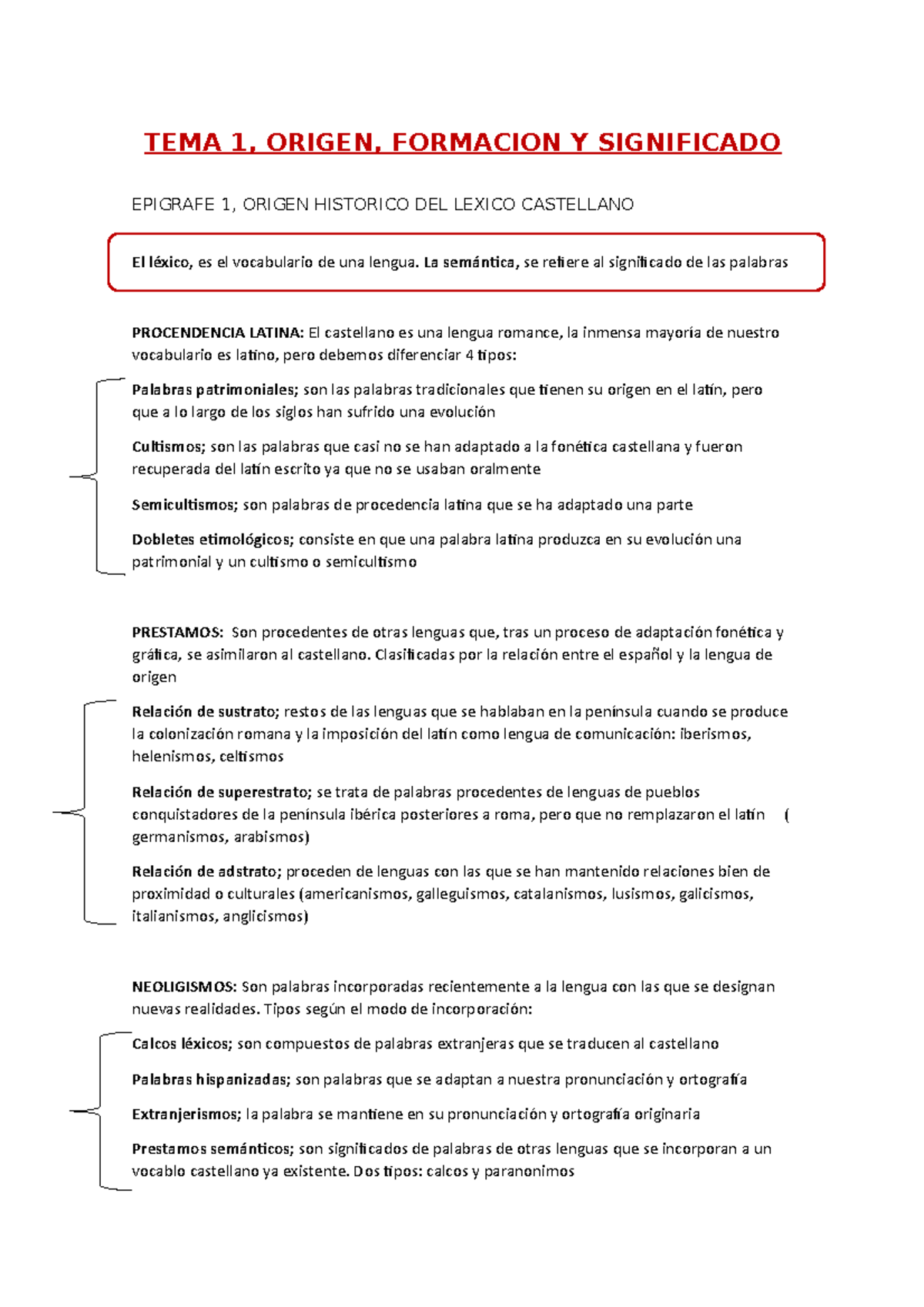 Tema 1 Lengua Carla c - APuntes - TEMA 1, ORIGEN, FORMACION Y ...