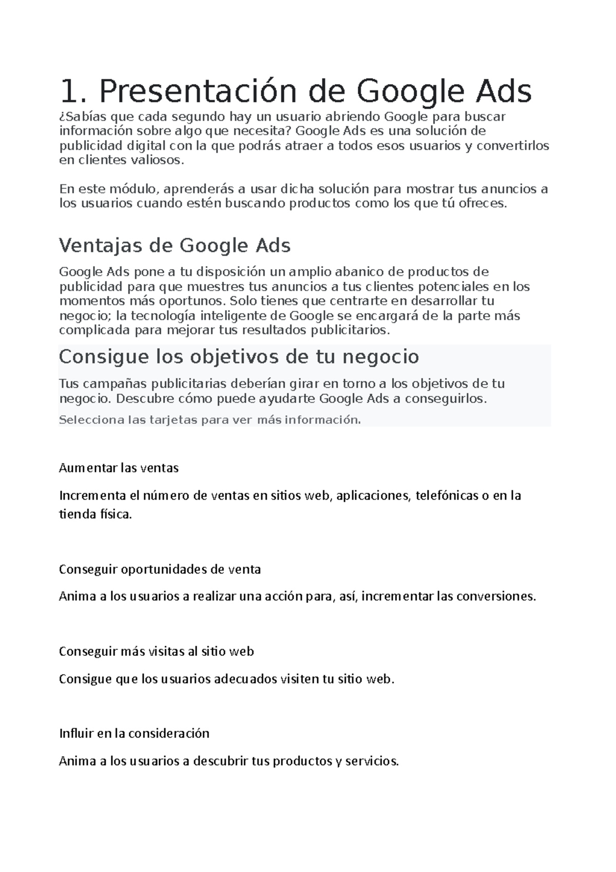Guardado con Autorrecuperación de Google Busqueda - 1. Presentación de Google Ads ¿Sabías que ...