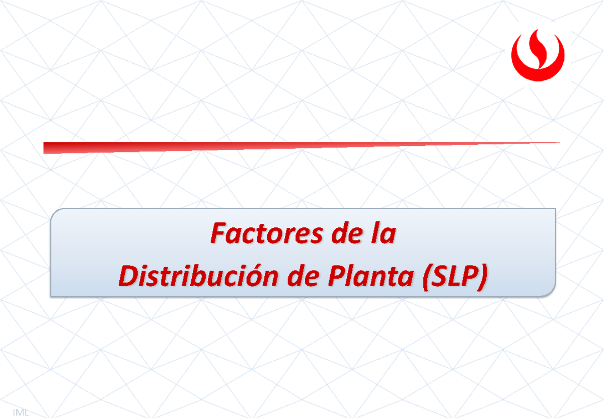 Factores de la Distribución de Planta - Factores de la Distribución de ...