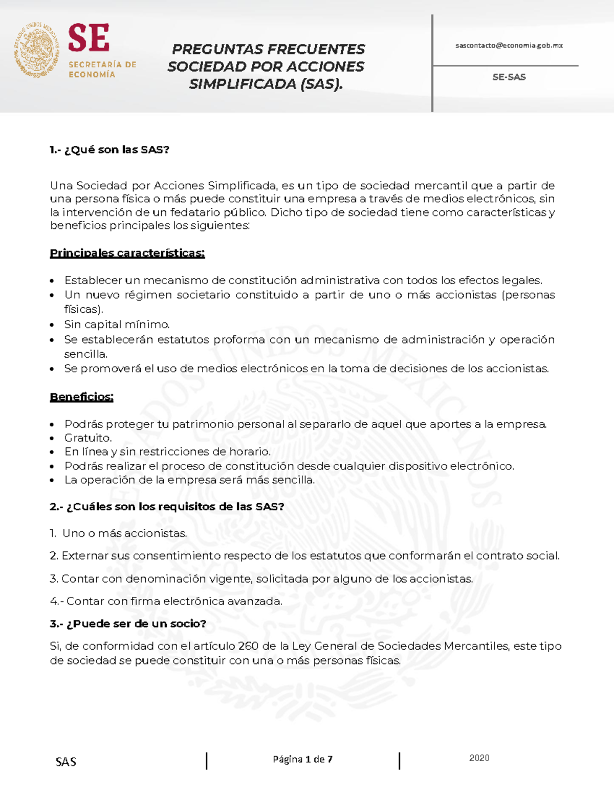 Preguntas- Frecuentes-SAS - SOCIEDAD POR ACCIONES SIMPLIFICADA (SAS ...