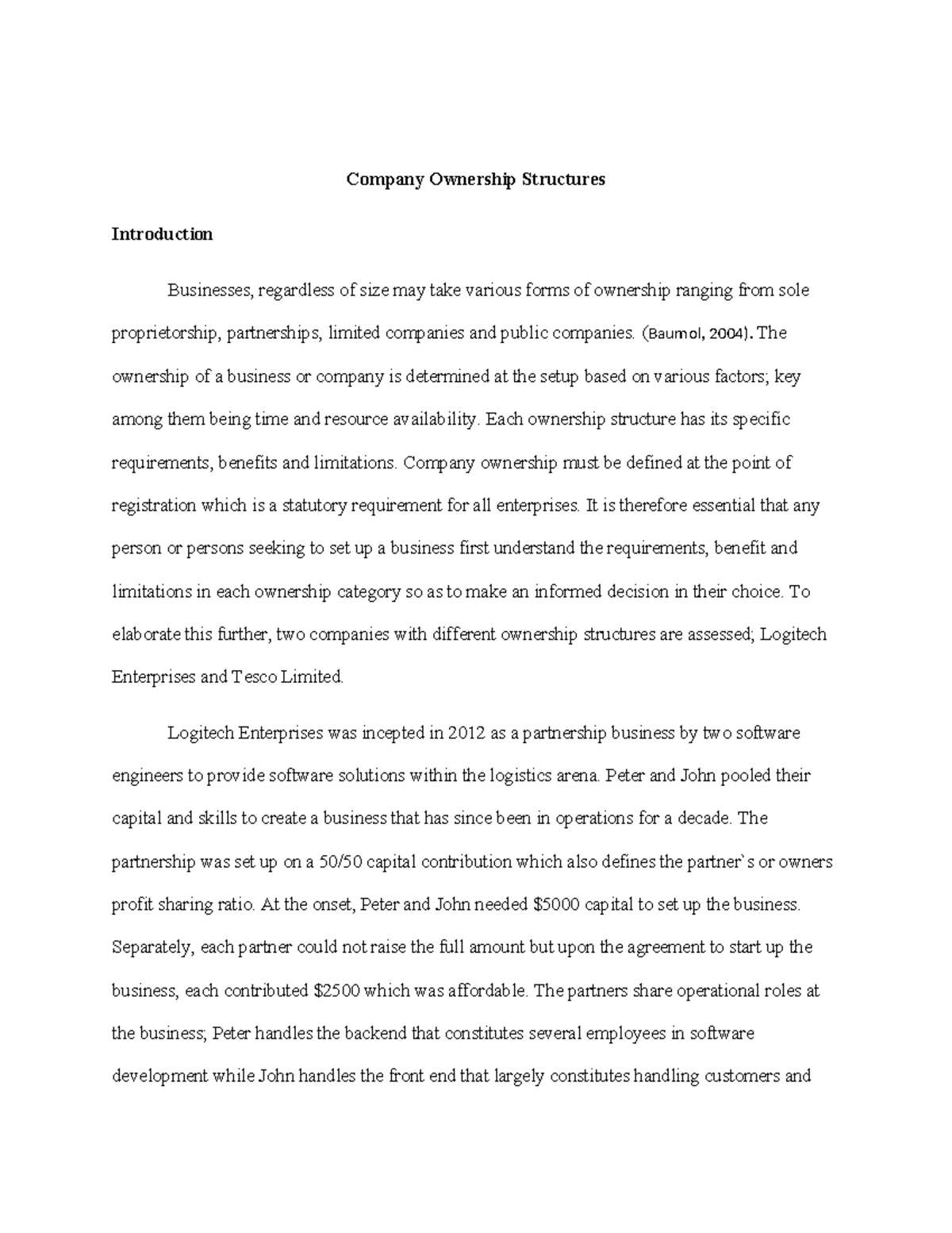 Company Ownership Structures - Company Ownership Structures ...