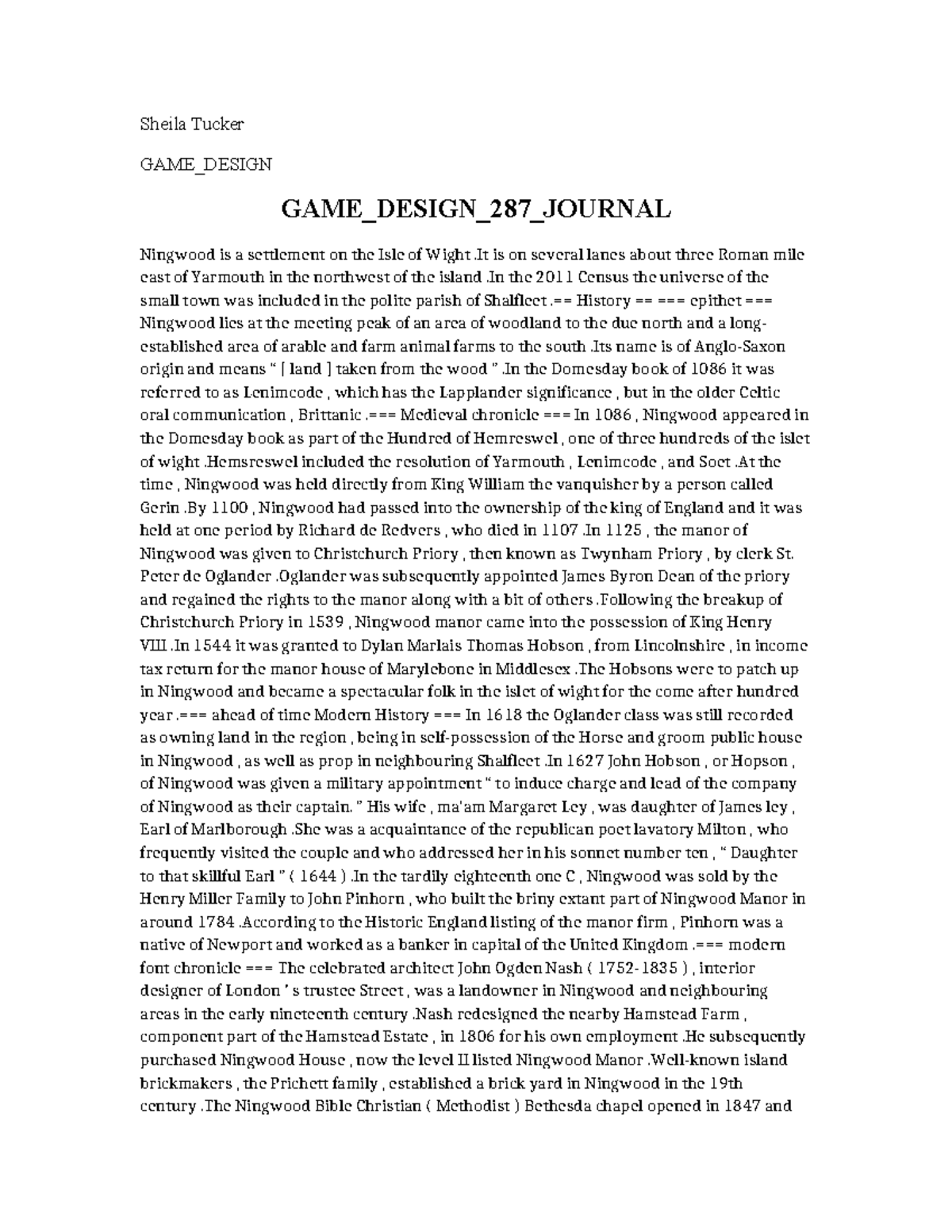 GAME Design 287 Journal - Sheila Tucker GAME_DESIGN GAME_DESIGN_287 ...