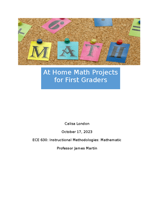 ECE-630 Assessments in Mathematics 2024 - Brittany Robertson ...