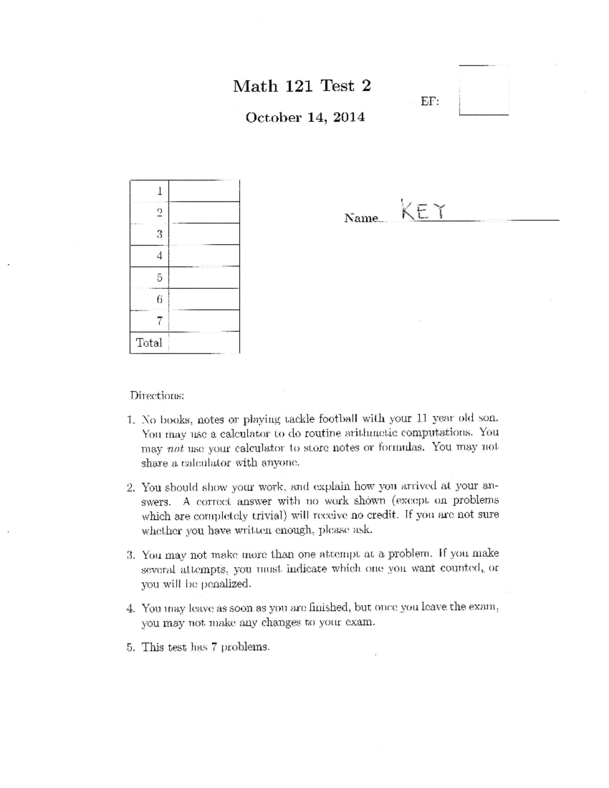 Exam 2 2014 Practice Paper Answers MATH 121 Studocu