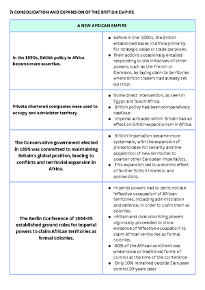 8) Imperial AND Colonial Policy - 8) IMPERIAL AND COLONIAL POLICY 1890 ...