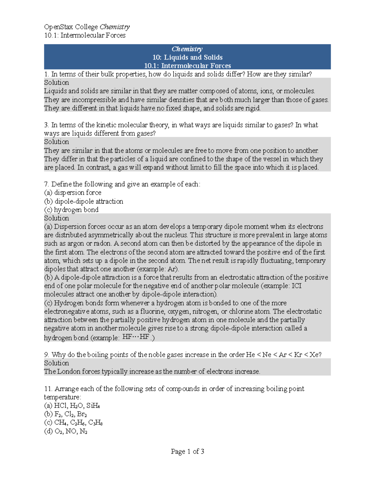 Ch10 - Text book questions - OpenStax College Chemistry 10 ...