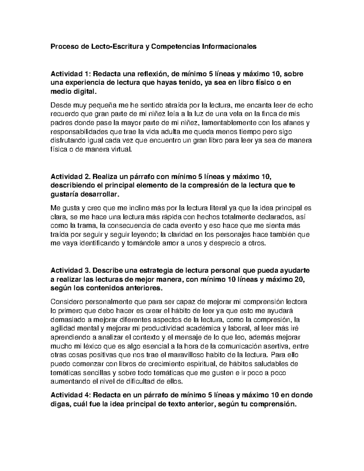 Tarea - 100 p. - Proceso de Lecto-Escritura y Competencias ...