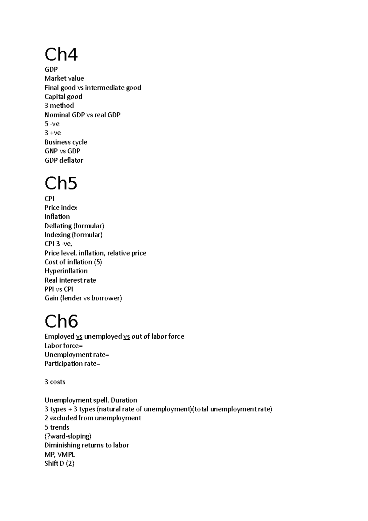 Cb2402 mid-term note - Macroeconomics - CityU - Studocu