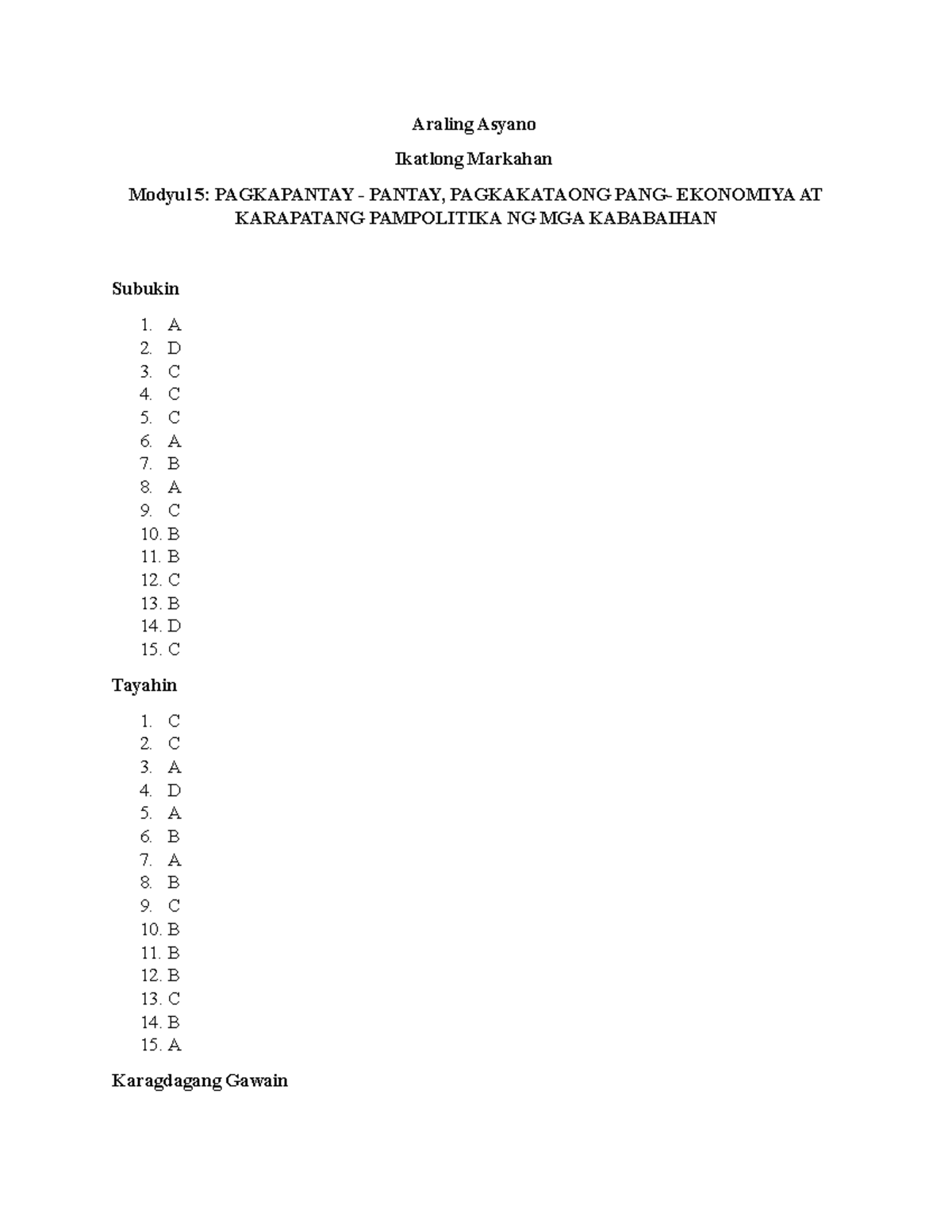 Ap q3 m5 - module for grade 7 in araling panlipunan. module for grade 7 ...