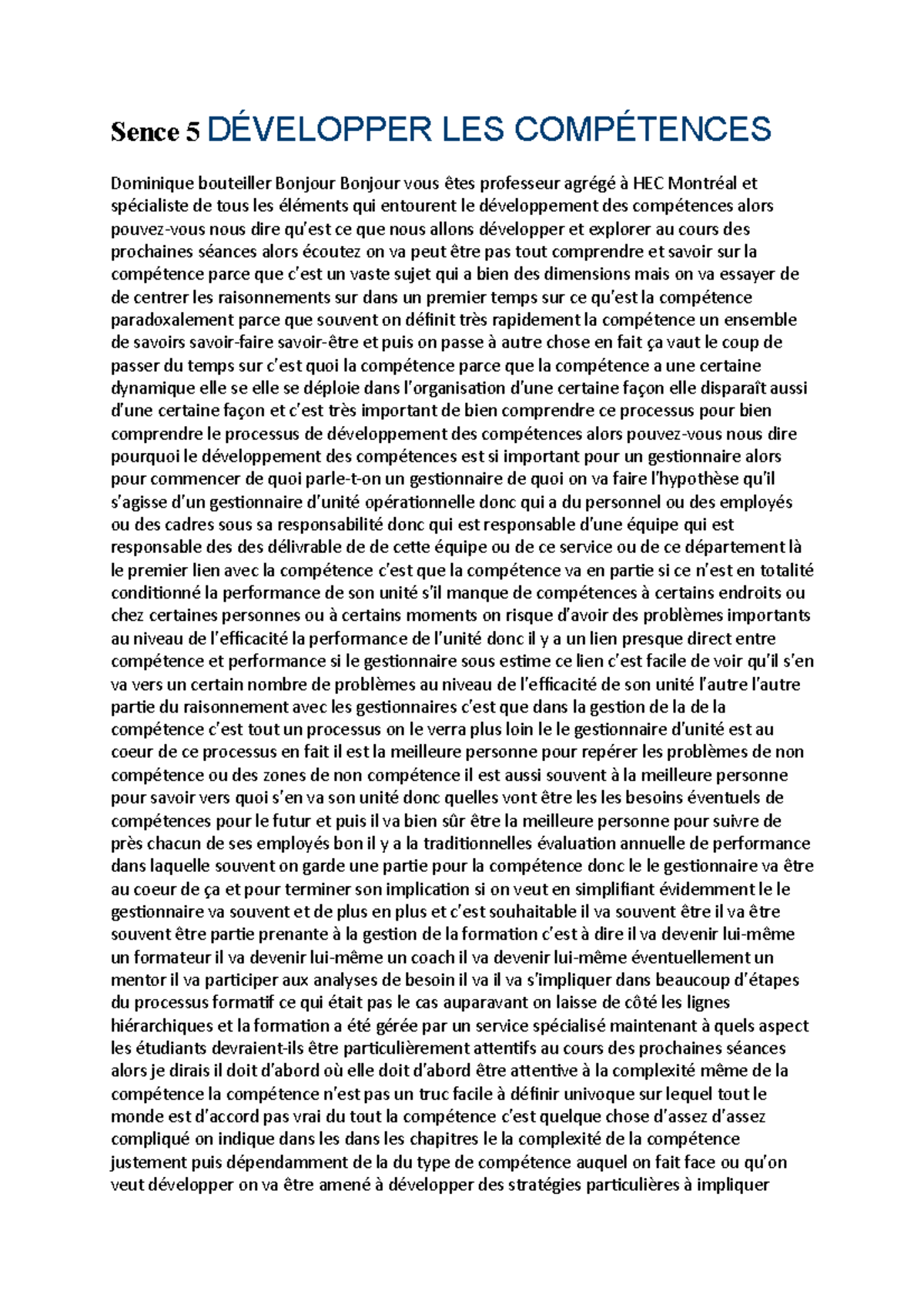 Sence 5 DÉ Velopper LES Compé Tences - Sence 5 DÉVELOPPER LES COMPÉTENCES Dominique bouteiller ...