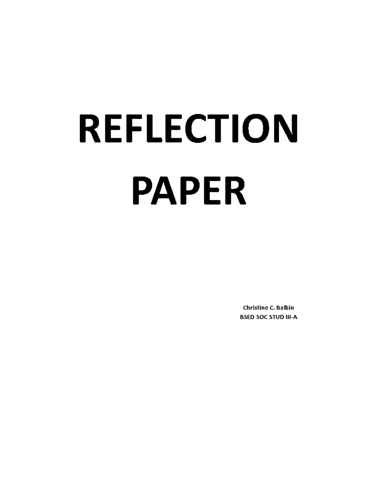 Christine Balbin - lesson plan about ekonomiks grade 9 - REFLECTION ...