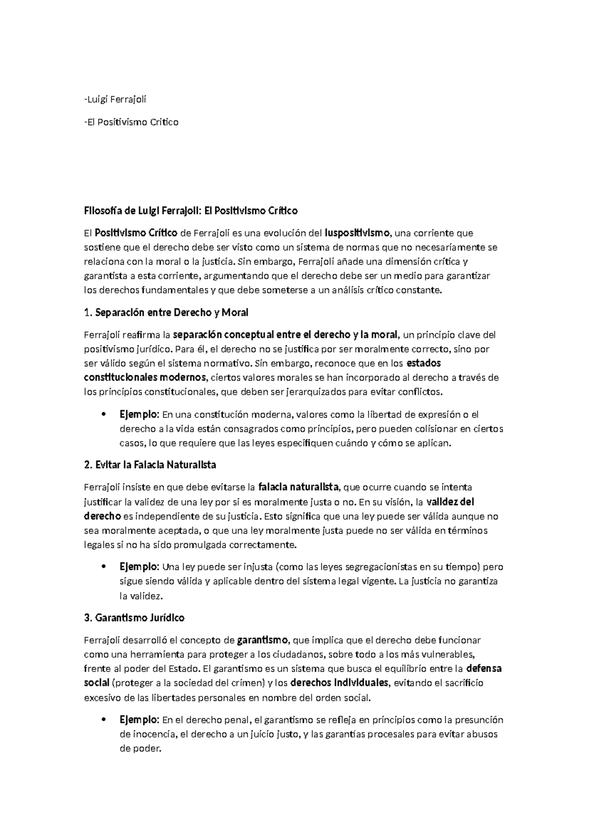 S7 - apuntes -Luigi Ferrajoli -El Positivismo Critico Filosofía de ...