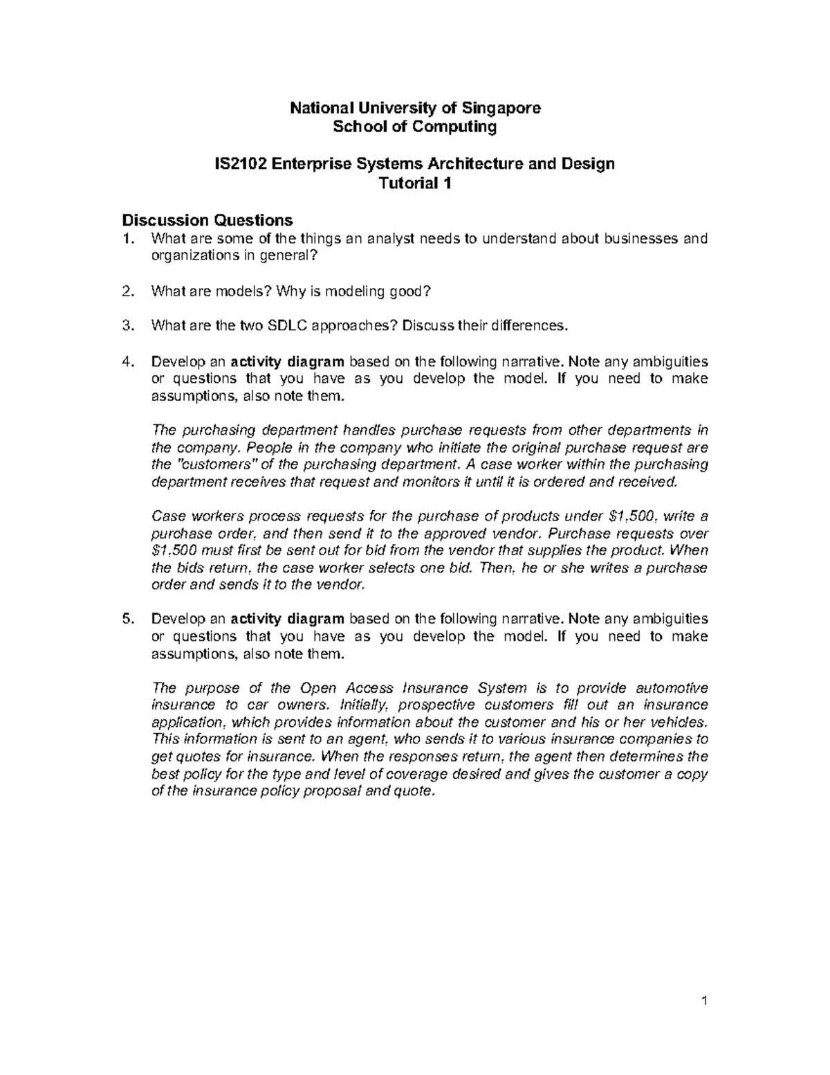 T1 - Tutorial 1 - National University of Singapore School of Computing ...