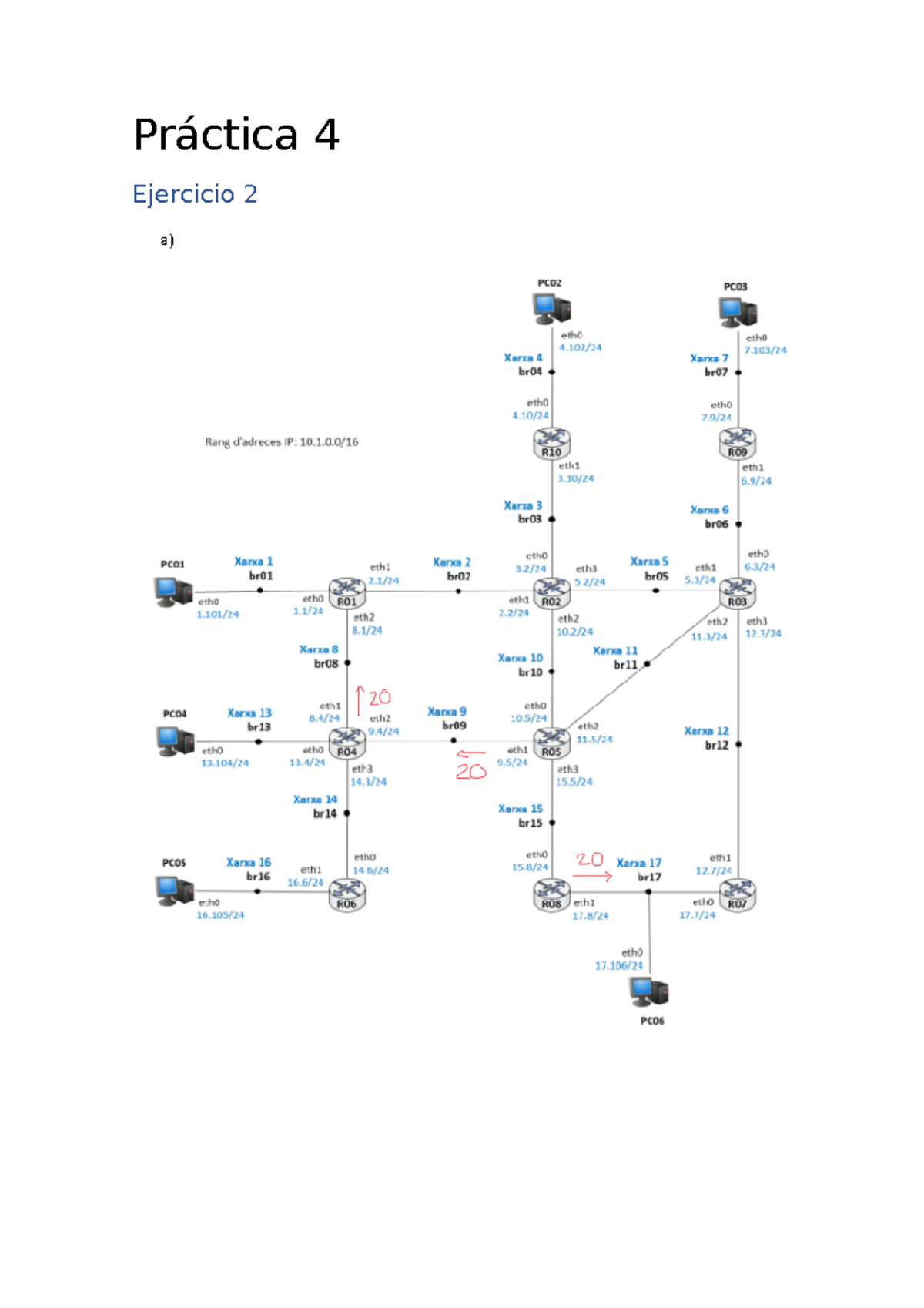 Práctica 4 - Practica 4 de Arquitectura y protocolos de internet - Práctica 4 Ejercicio 2 a) b ...