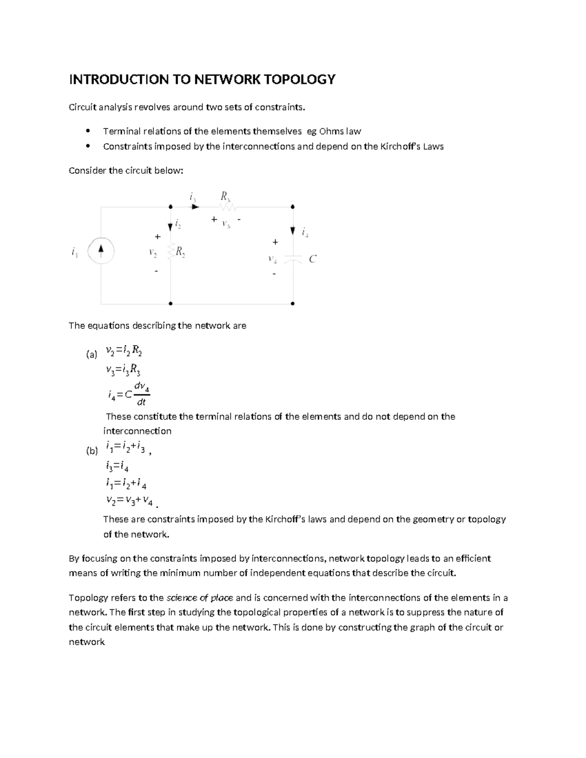 Network Topology-1 - Circuit theory analysis - INTRODUCTION TO NETWORK ...