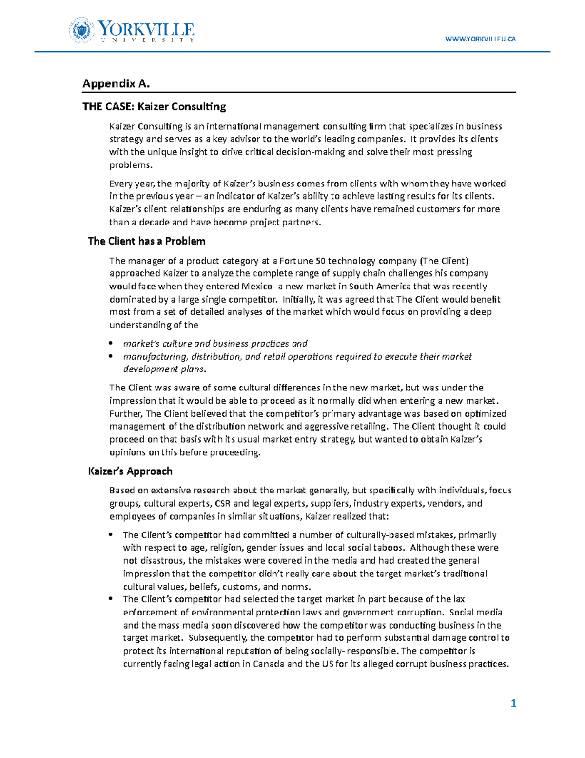 Appendix A - Casestudy-CSR responsibilities company opening in Mexico ...