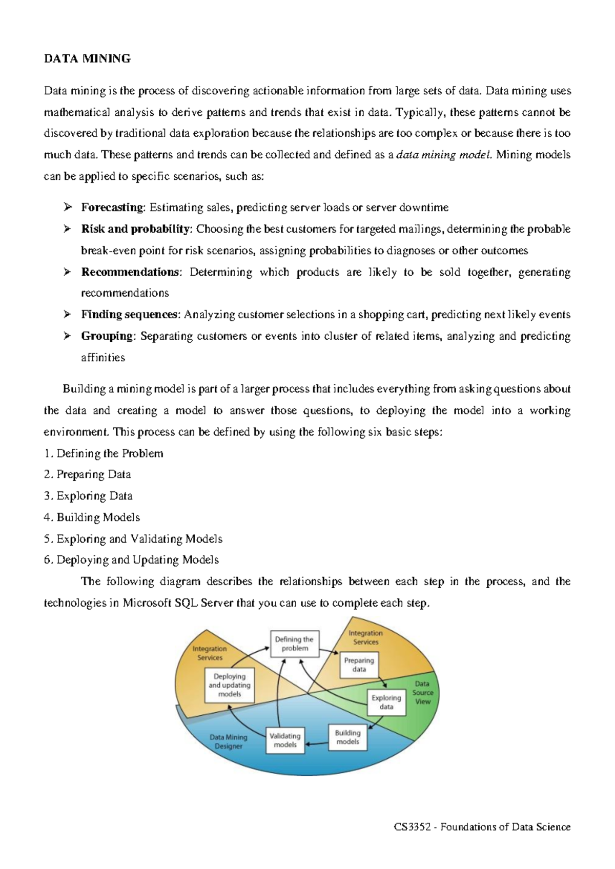 data exploratory analysis - DATA MINING Data mining is the process of ...