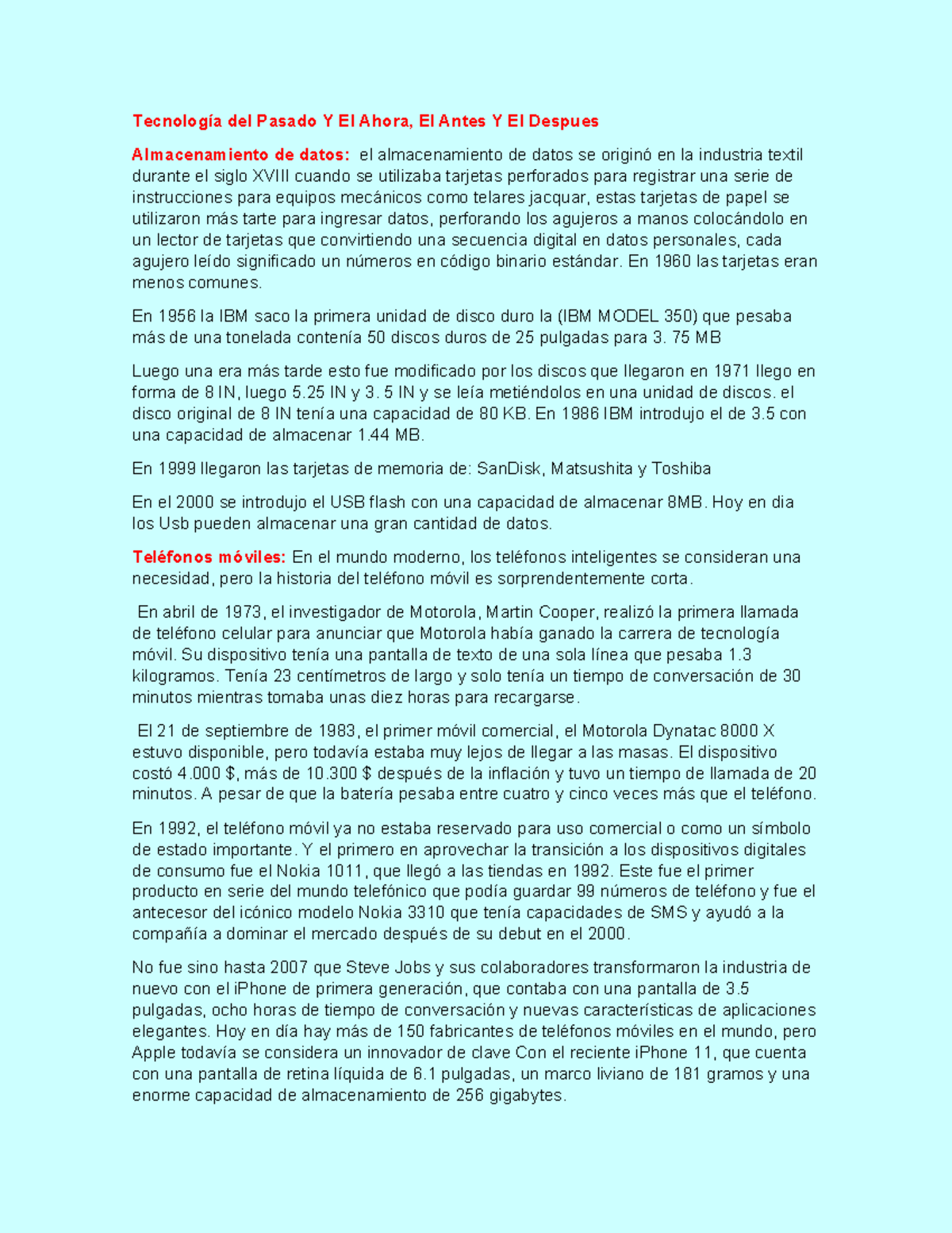 Tecnología del Pasado Y El Ahora tecnologia - Tecnología del Pasado Y ...