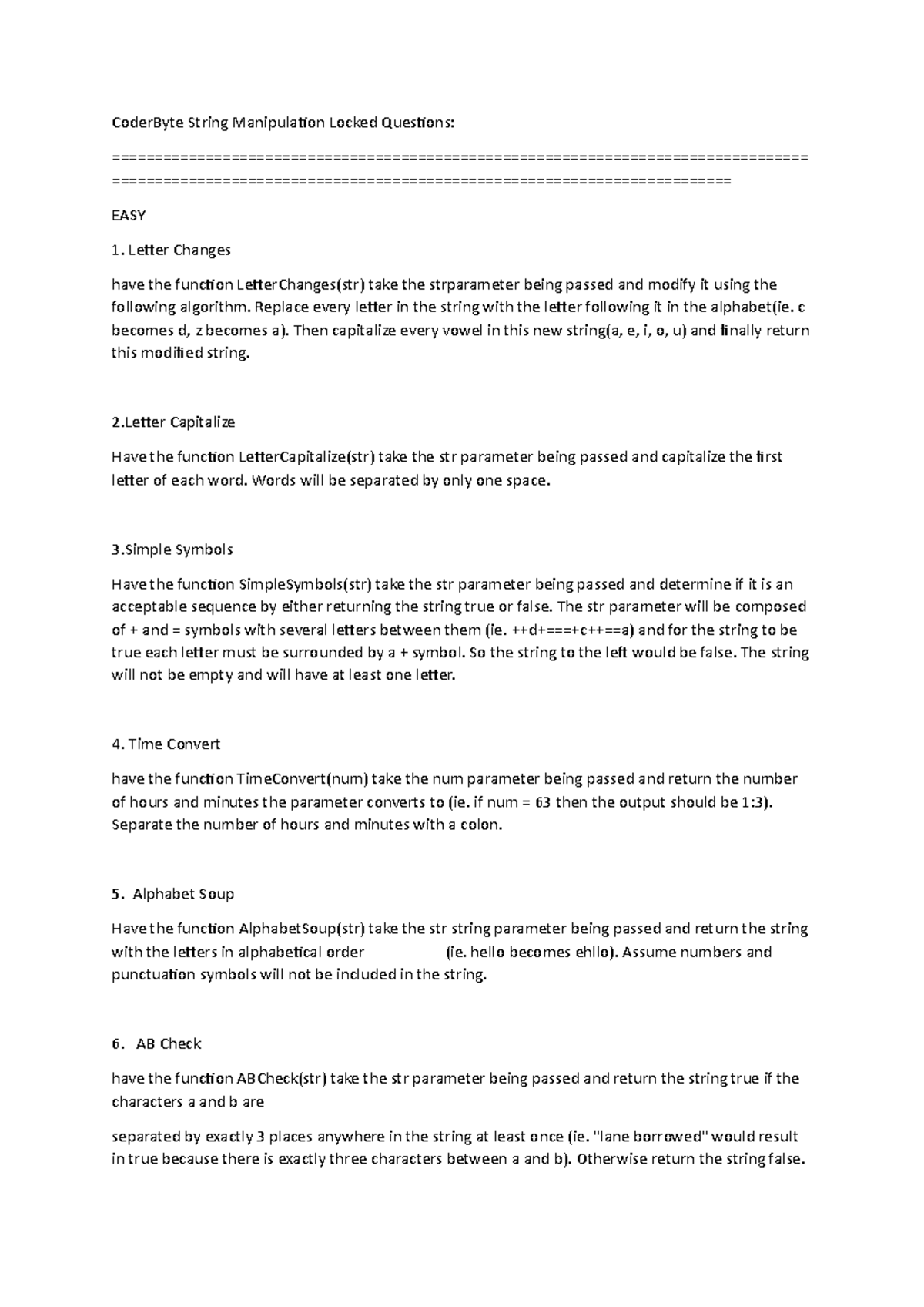 Coder Byte String Manipulation Locked Questions Coderbyte String 6472