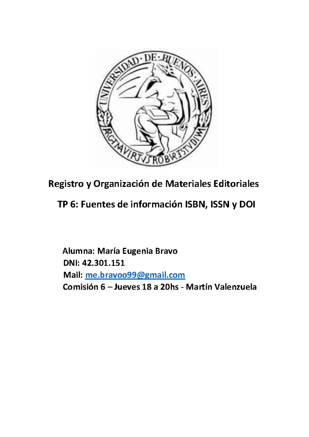 TP 6 sobre ISBN, ISSN y DOI - Registro y Organización de Materiales ...