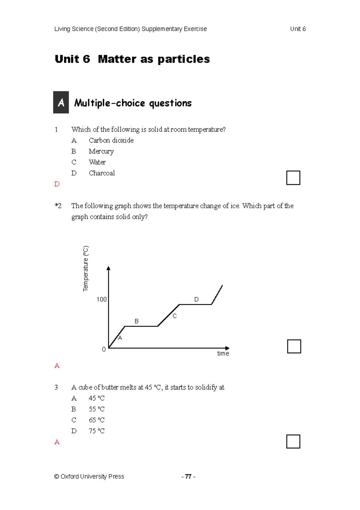 Supp. Ex. - 06 Matter as particles - Unit 6 Matter as particles A ...