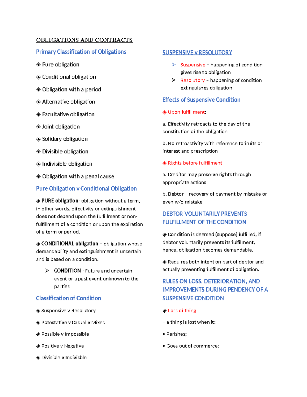 Obligations-AND- Contracts - OBLIGATIONS AND CONTRACTS Primary ...