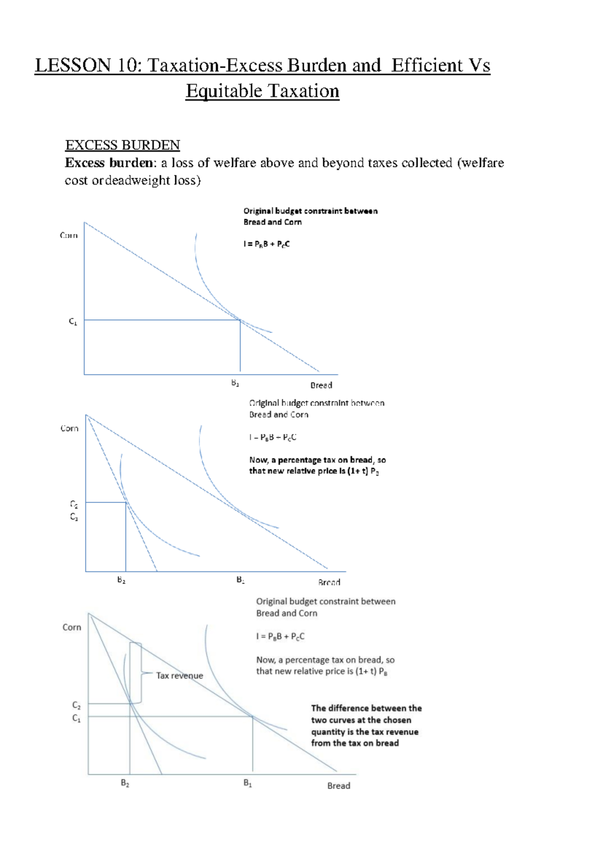 Tema 10 public sector - tema 10 - LESSON 10: Taxation-Excess Burden and ...
