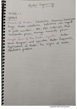 Module 3 Notes - MTI and Pulse Doppler Radar and Digital MTI processing ...