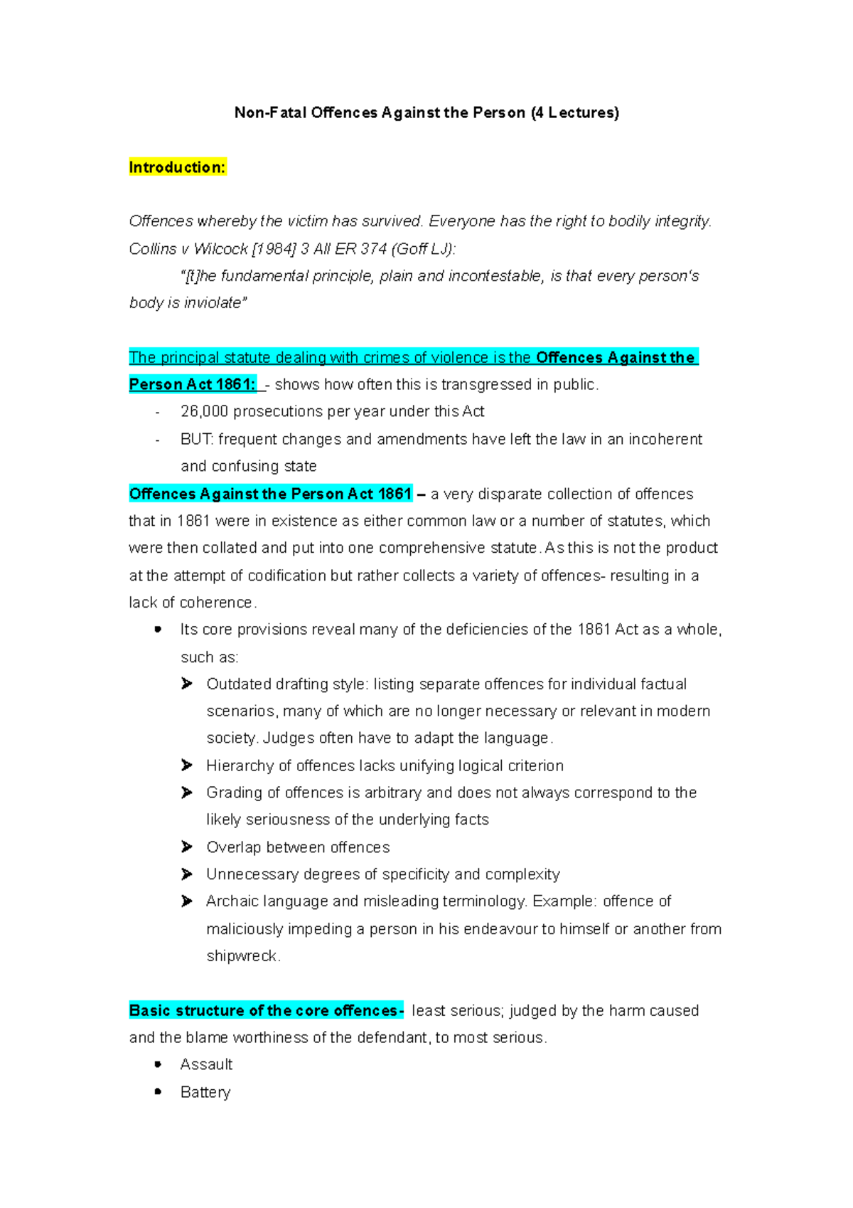Case List Non-Fatal Offences (1)[55] - Non-Fatal Offences Against the ...