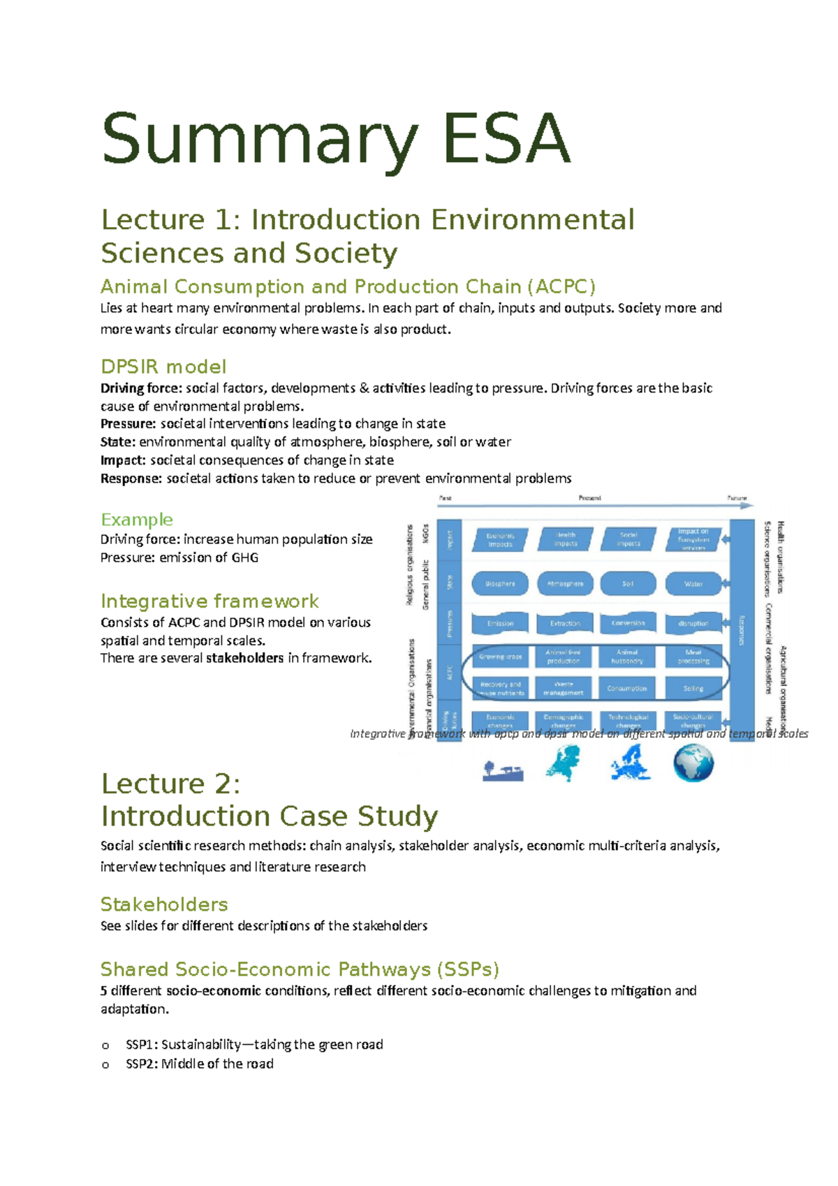 Samenvatting ESA - Summary of ESA lectures - Summary ESA Lecture 1 ...