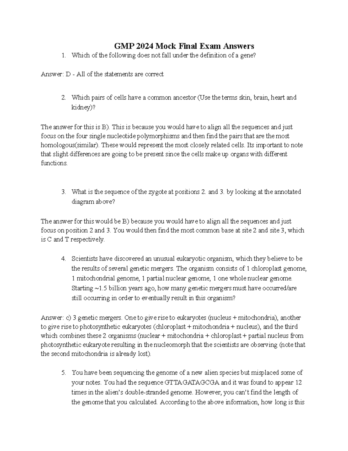 Explained mock exam - GMP 2024 Mock Final Exam Answers 1. Which of the ...