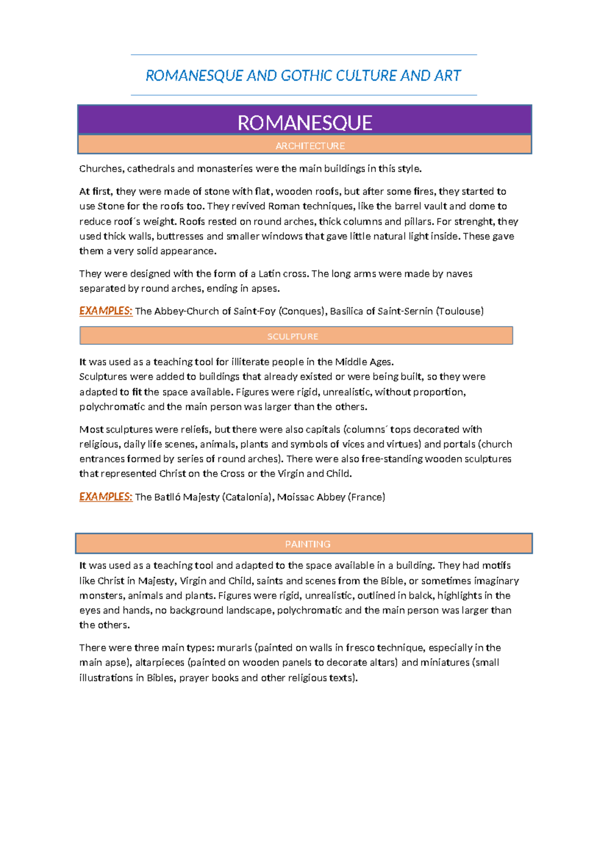 Romanesque & Gothic - ROMANESQUE AND GOTHIC CULTURE AND ART Churches ...