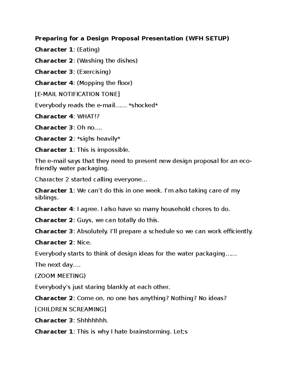 Script draft - Preparing for a Design Proposal Presentation (WFH SETUP ...