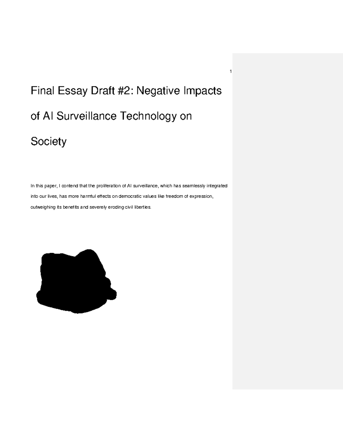 Final Essay Draft ^LN2 Negative Impacts of AI Surveillance Technology ...