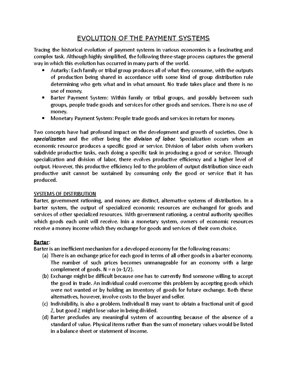 Evolution OF THE Payment Systems - EVOLUTION OF THE PAYMENT SYSTEMS ...